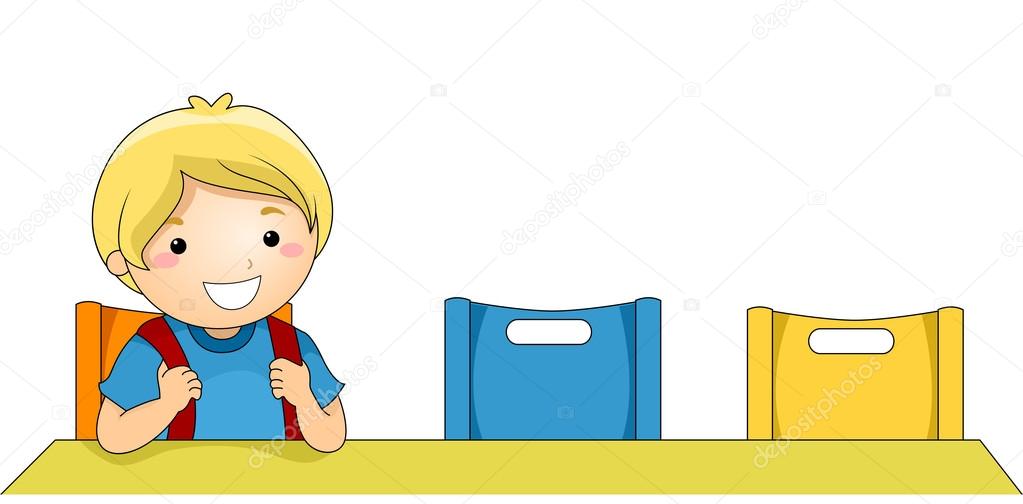 Early Boy First on Classroom — Stock Photo © lenmdp #26420725
