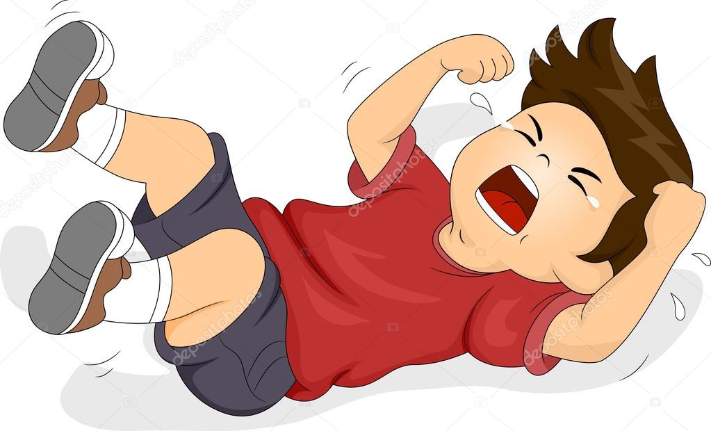 Child Throwing Tantrum On Floor