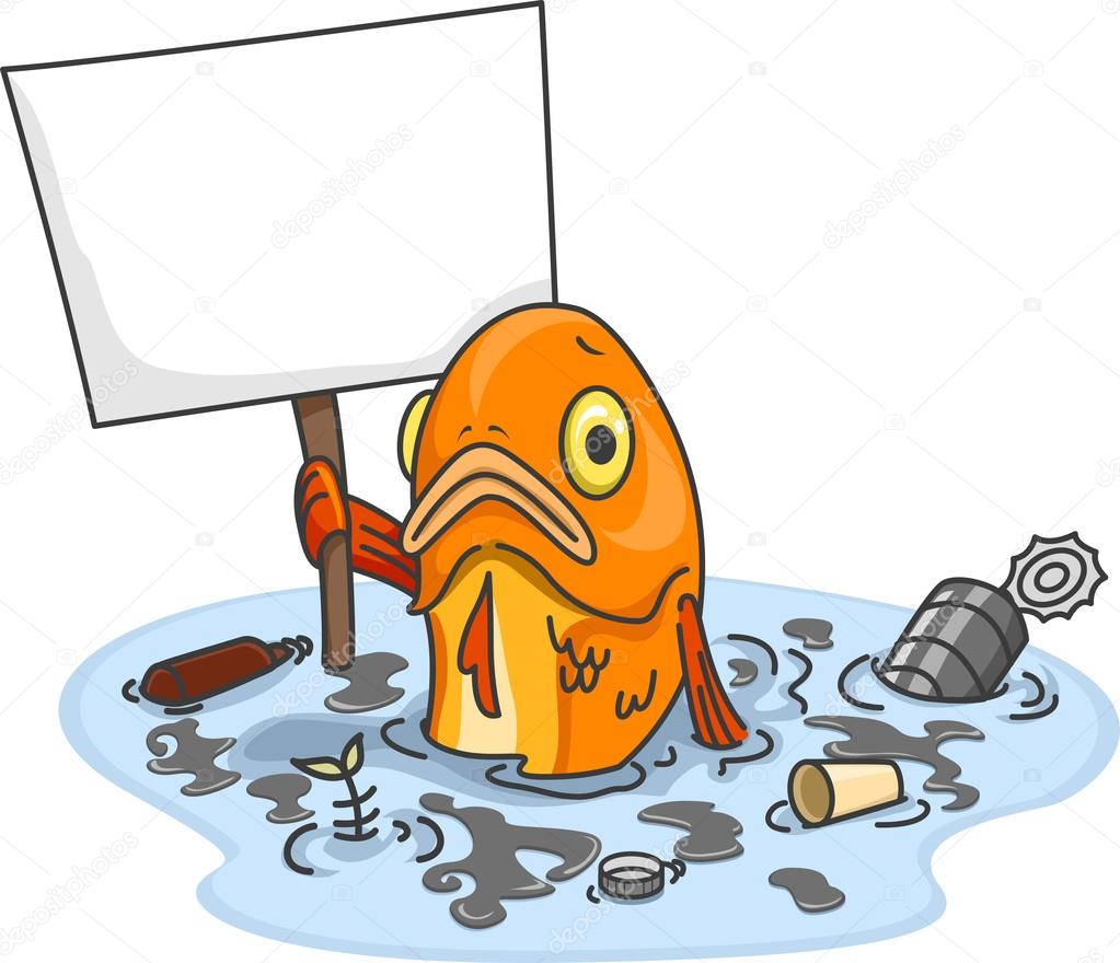 Water Pollution Cartoon Drawing