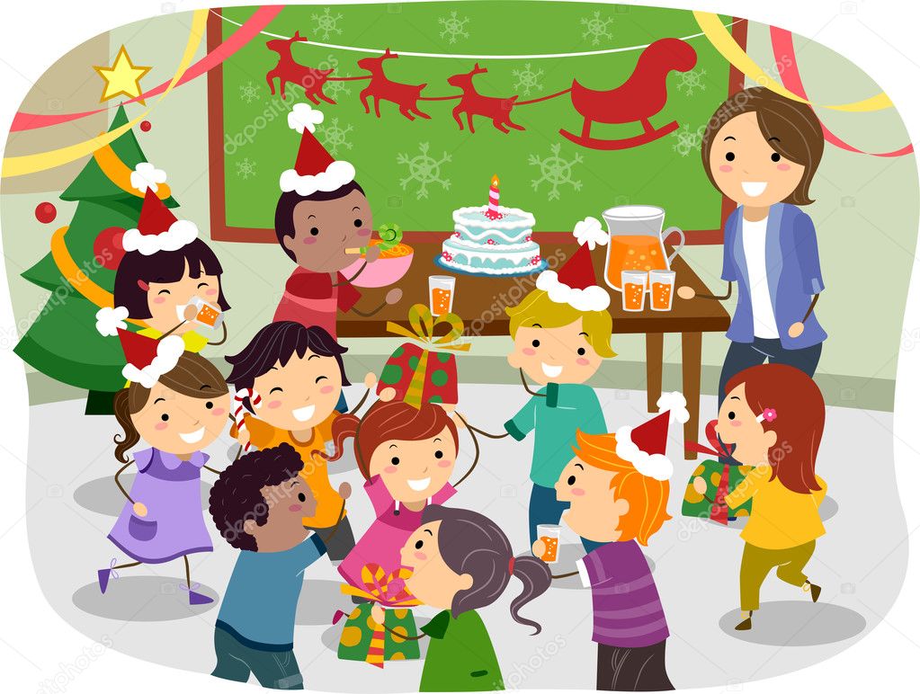 Kids Christmas Party Clip Art