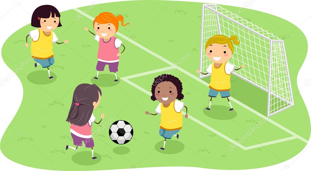 Stickman Girls Soccer Stock Illustration by ©lenmdp #39461965