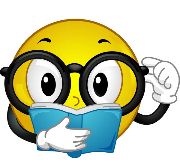 Smiley Reading Clip Art