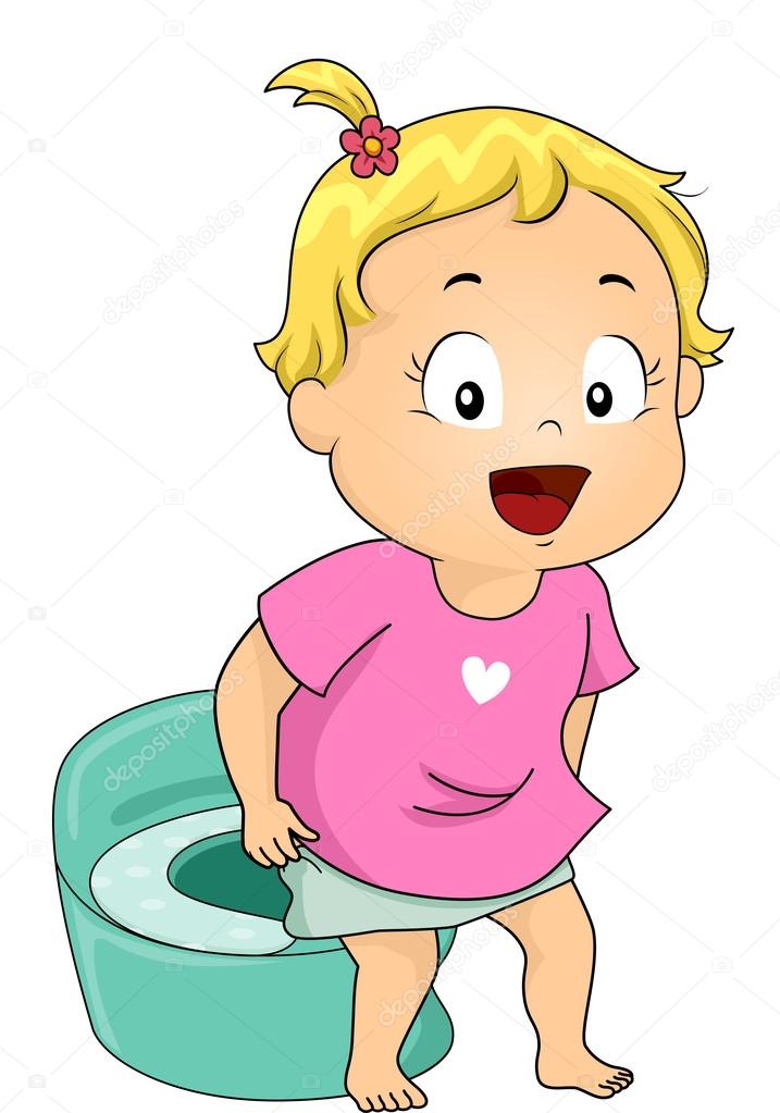 Potty Training Girl Stock Illustration by ©lenmdp #46203573