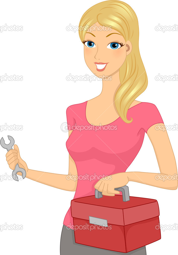 Toolbox Girl Stock Illustration by ©lenmdp #46203701