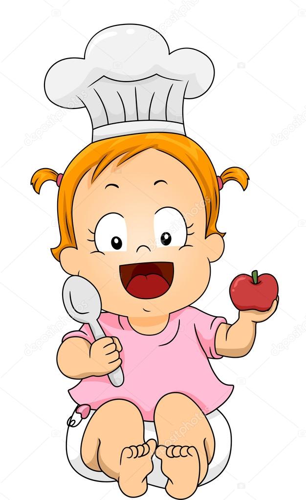 Baby Girl Chef Stock Illustration by ©lenmdp #46204315