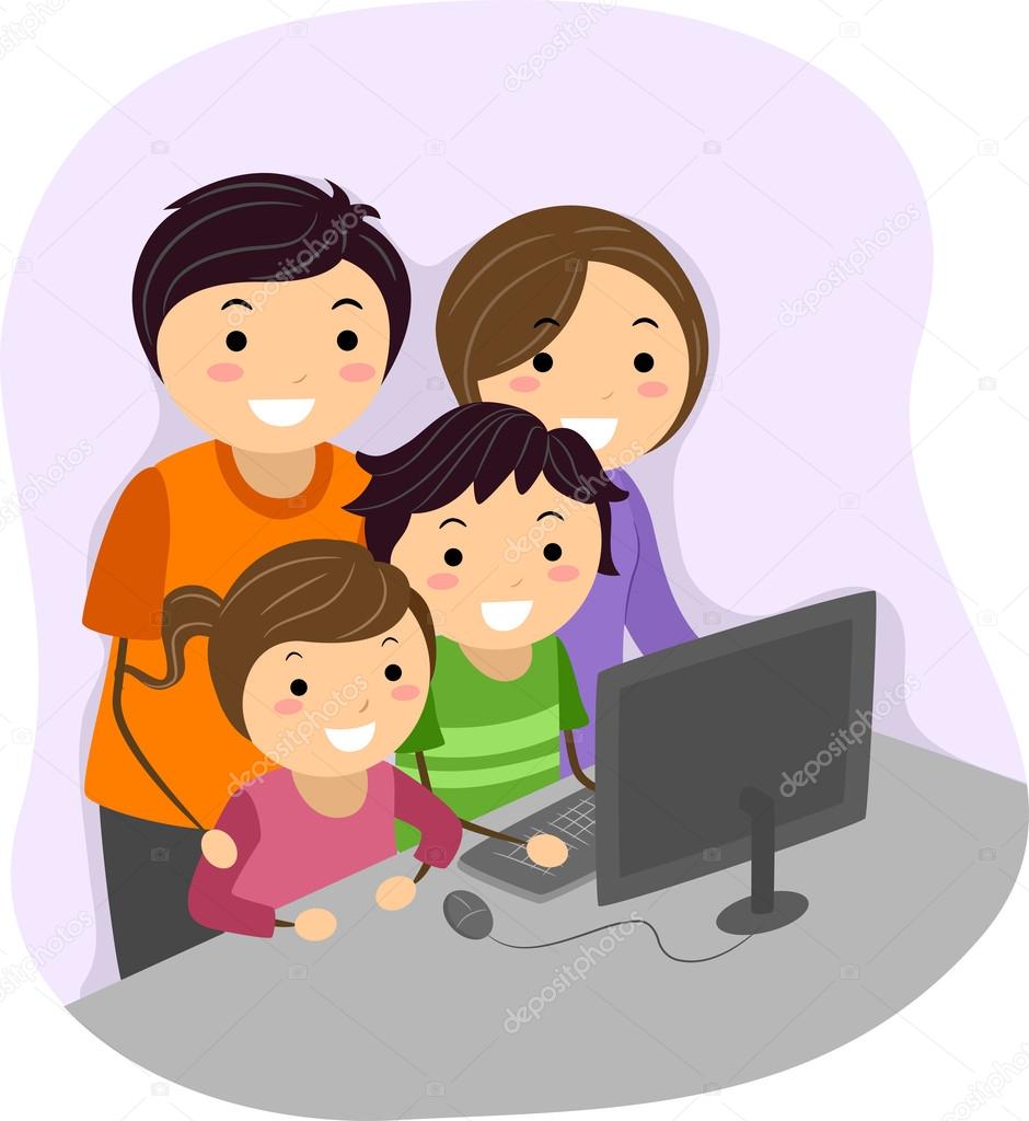 Family Computer Stock Illustration by ©lenmdp #46205443