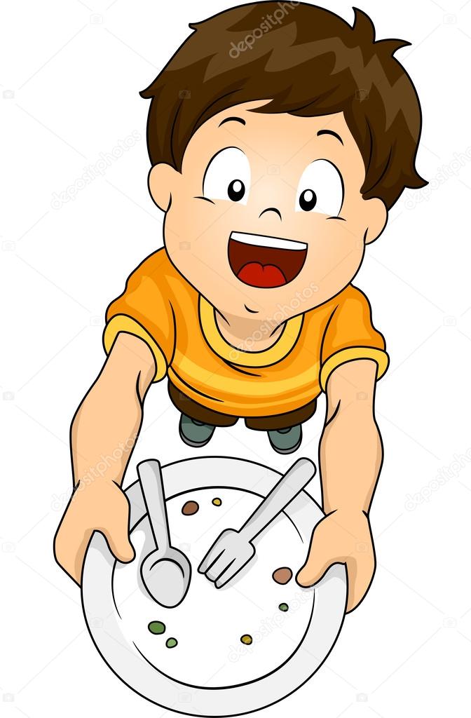 niño pidiendo segundos — Foto de stock © lenmdp #46208017