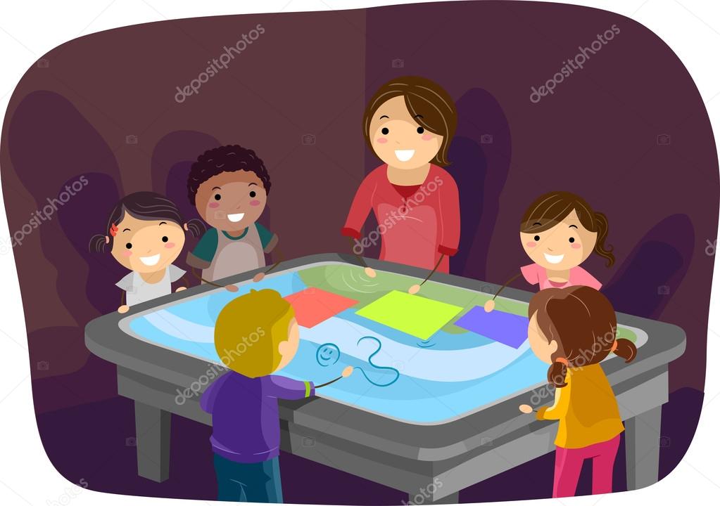 Interactive Surface Table Kids Stock Photo by ©lenmdp 46208181