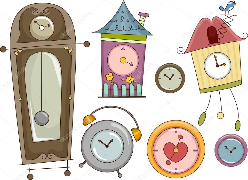 Clock Design Elements Stock Illustration by ©lenmdp #46208821