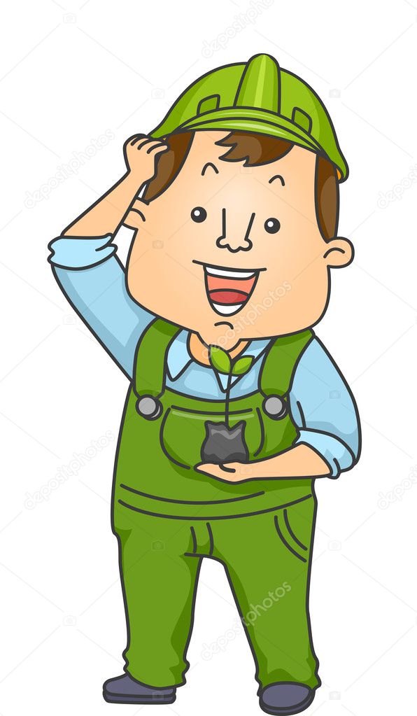 Green Worker Stock Illustration by ©lenmdp #46209781