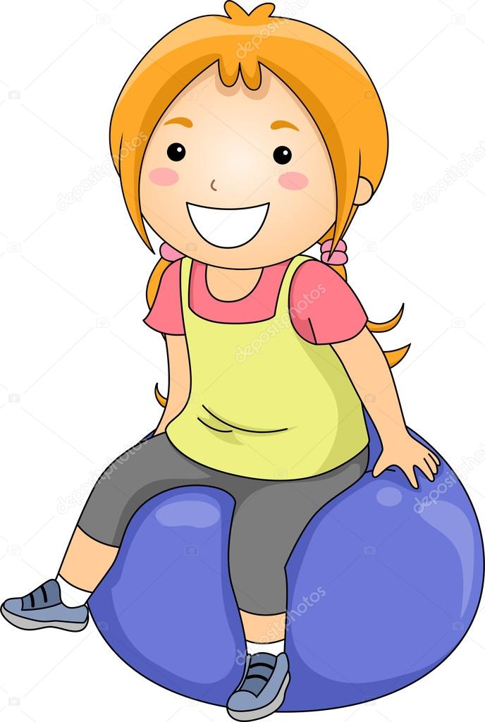 Exercise Ball Girl Stock Illustration by ©lenmdp #46211047