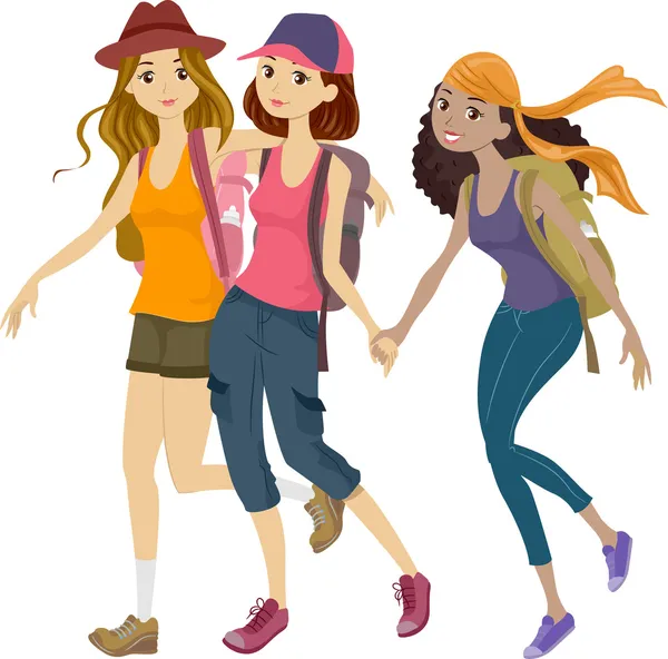 Three Teen Girls Clipart