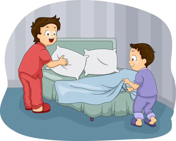 Boy Making Bed Clipart For Kids