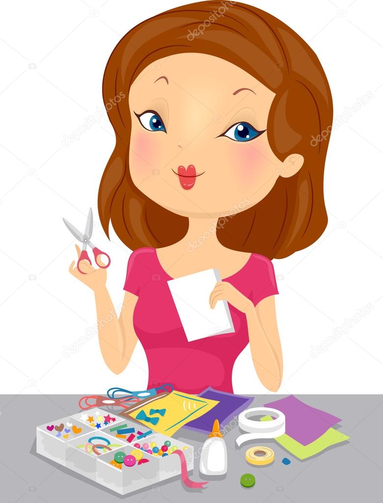 Crafts Girl Stock Illustration by ©lenmdp #48930269