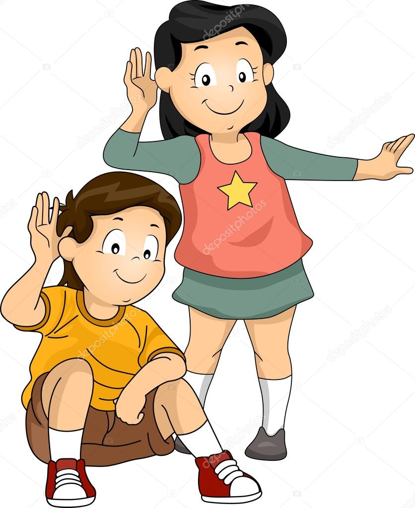 Listening Kids Stock Illustration by ©lenmdp #48930765