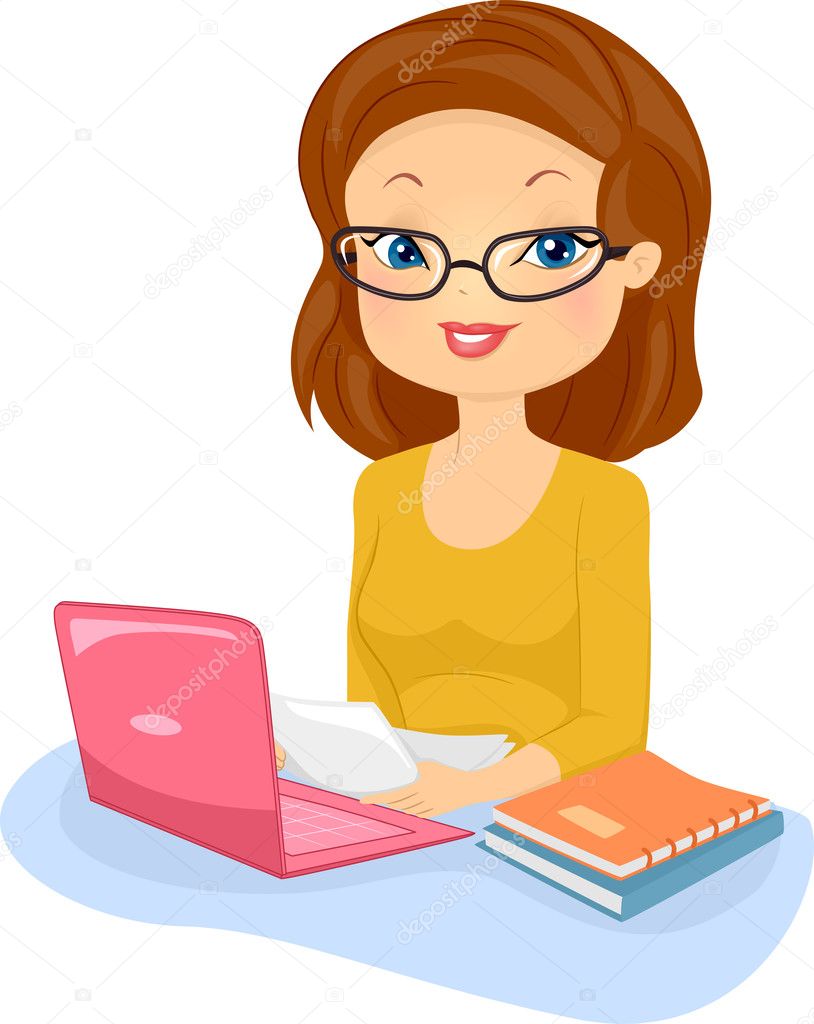 Female Editor in Glasses Stock Illustration by ©lenmdp #51514239