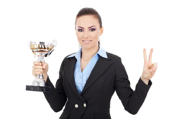 Woman winning a trophy Stock Photo by ©feedough 3815186