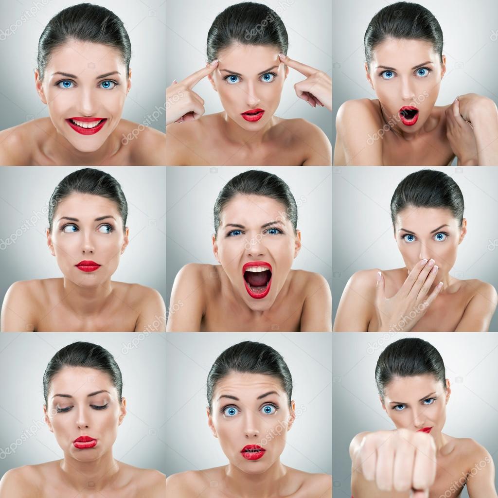 young woman face expressions composite — Stock Photo © feedough #18610033