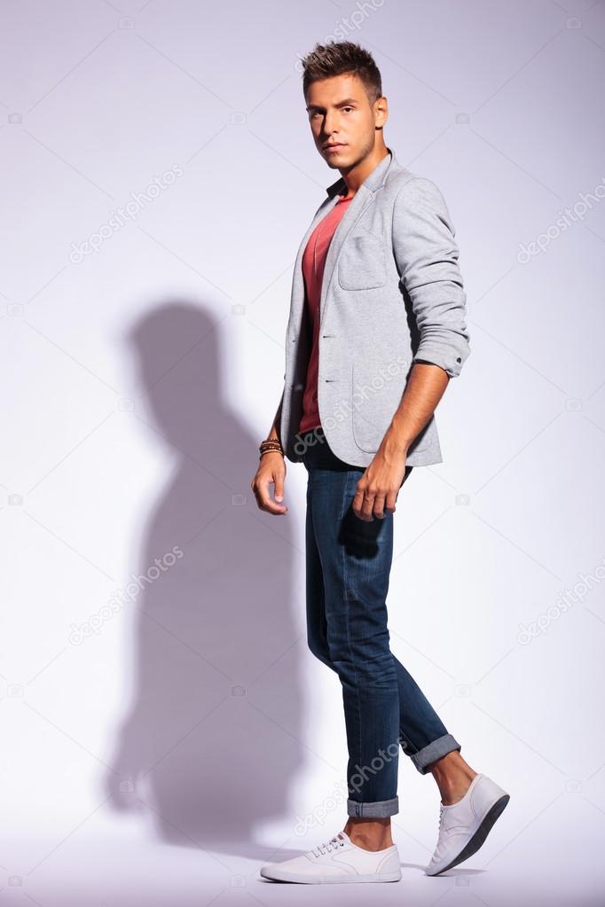 Man Standing Up Sideways