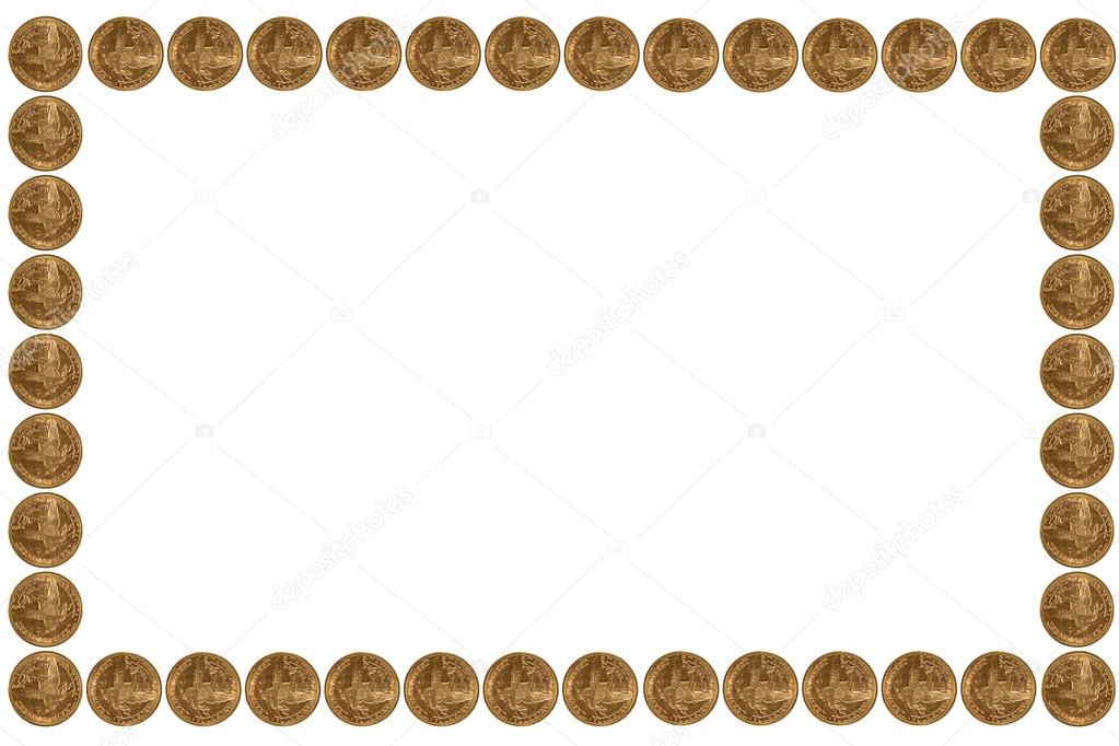Gold coins frame — Stock Photo © netfalls #17343443