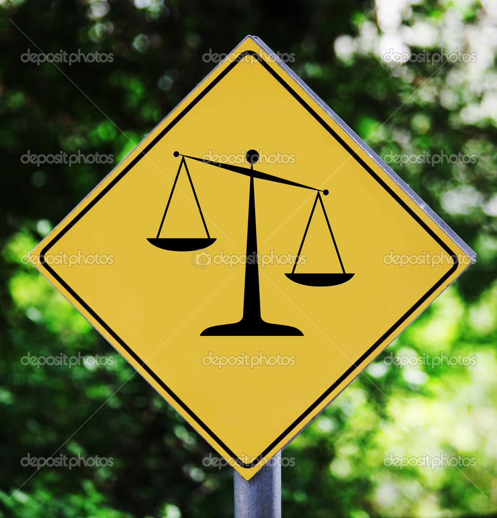 Yellow traffic label with scale pictogram — Stock Photo © joruba75 ...