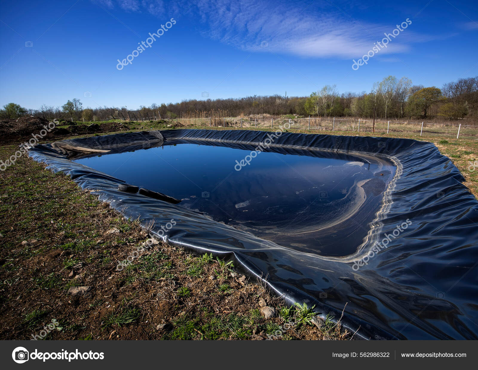 Insulated Leachate Pond Dirty Water Part Landfill — Stock Photo ...