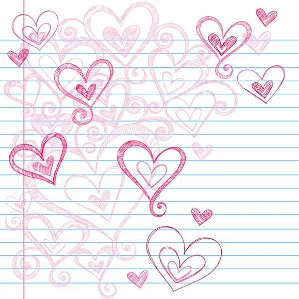 Valentine's Day Love and Hearts Sketchy Doodles Set Stock Vector Image ...
