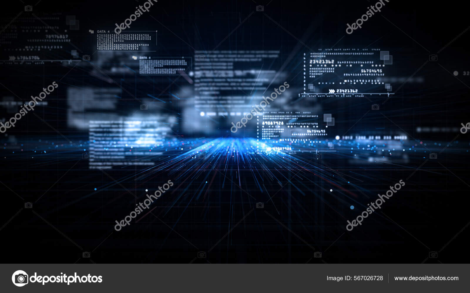 Digital Cyberspace Digital Data Network Connections Concept Transfer ...