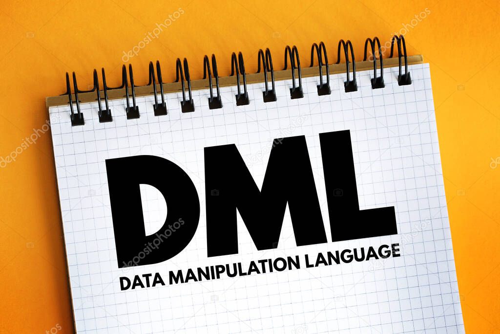 DML - Texto de acrónimo de lenguaje de manipulación de datos en bloc de ...