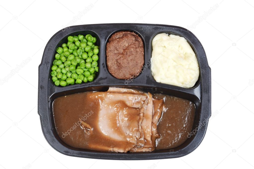 Top view roast beef tv dinner Stock Photo by ©mcgphoto 21071833