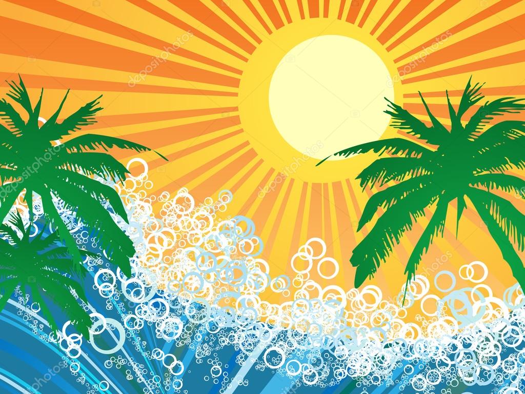 Vector illustration of seaside background Stock Vector Image by ...