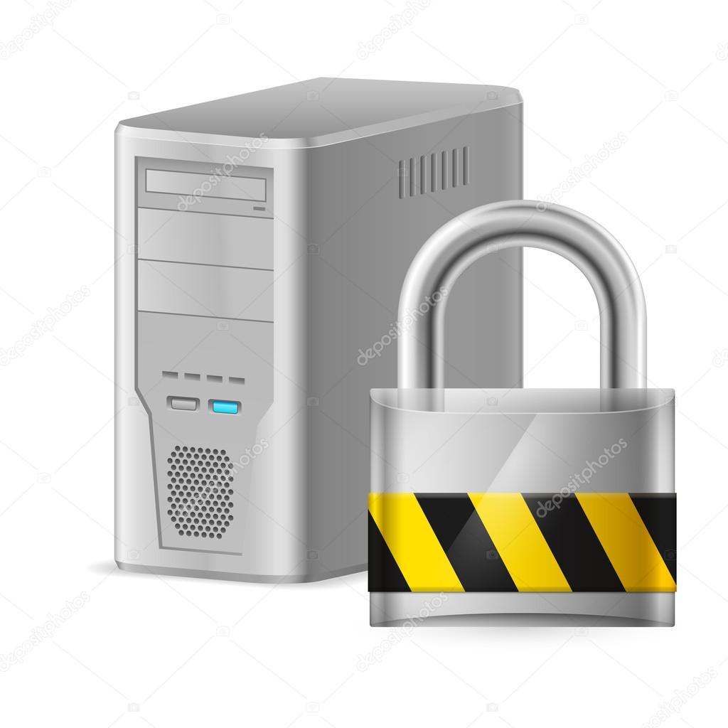 Gray Case of Computer. Illustration on white Stock Vector Image by ...