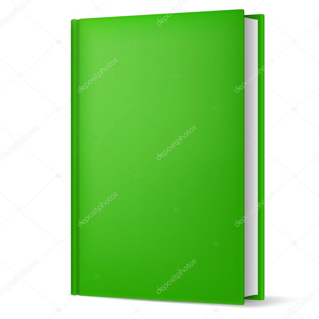 Raster version. Green book. Illustration on white background for design ...