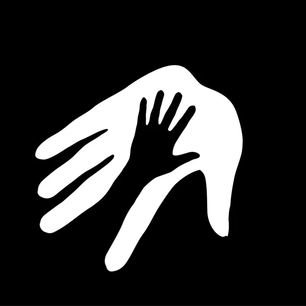 Isolated vector hands logo. Orphanage emblem. Family sign. Children ...