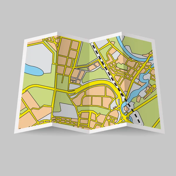 Folded Road Map Vector