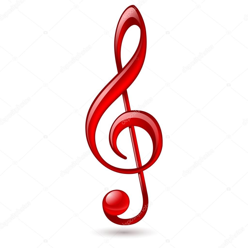 Clé de sol rouge — Image vectorielle #42698901