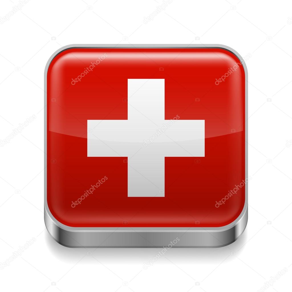 Metal icon of Switzerland Stock Vector by ©dvargg 43697231