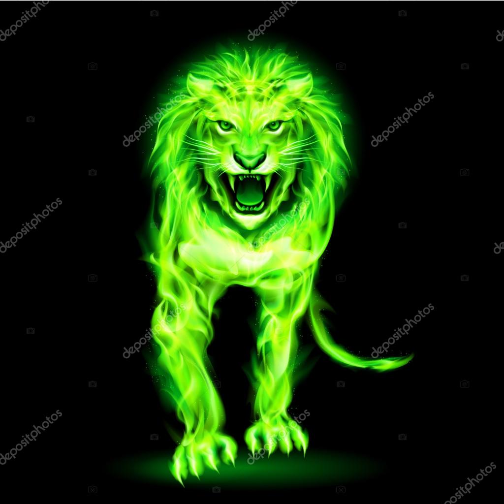 Green Lion Roaring