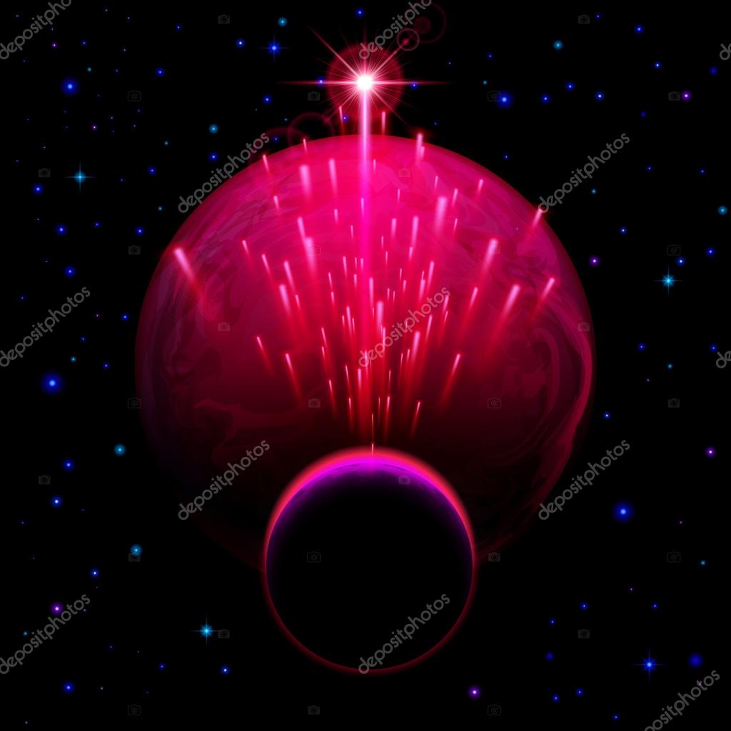 Two planets and star shower Stock Vector by ©dvargg 45725483