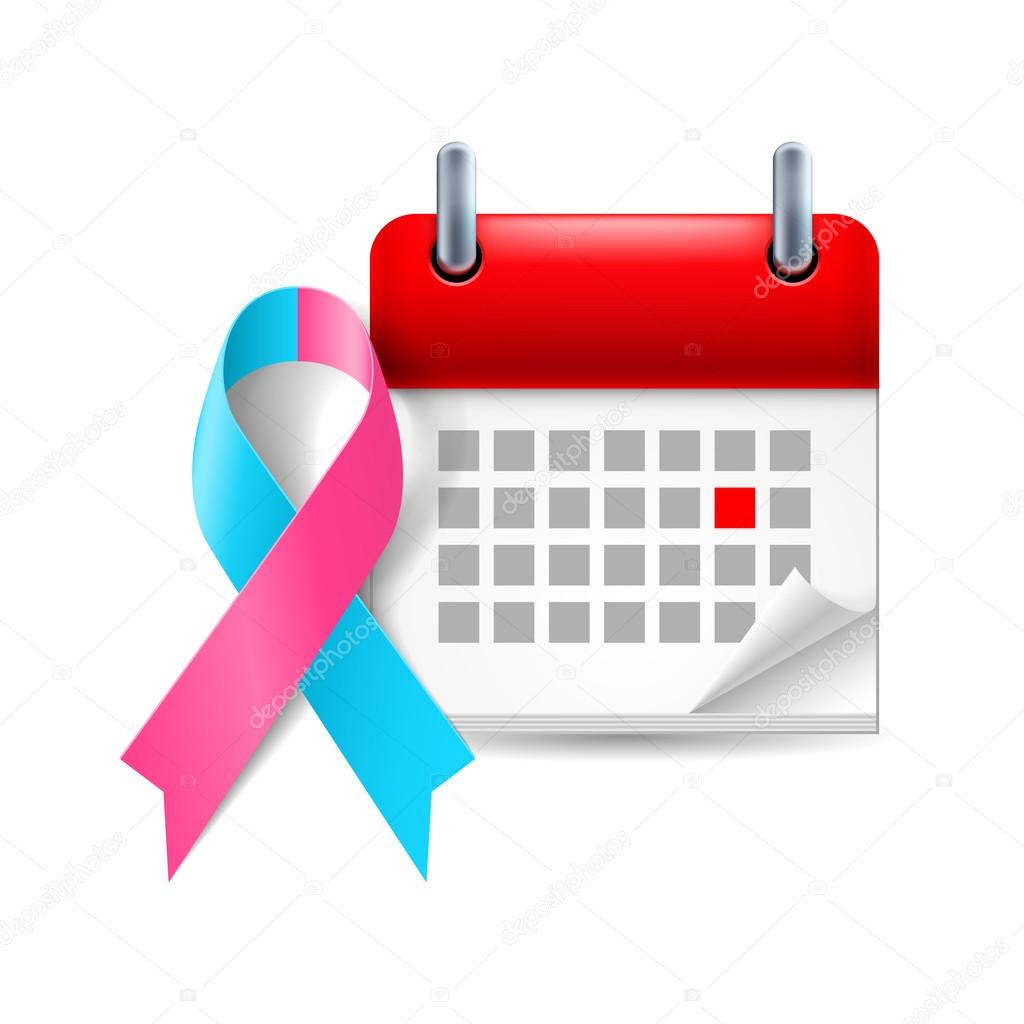 Pink and blue awareness ribbon and calendar Stock Vector Image by ...