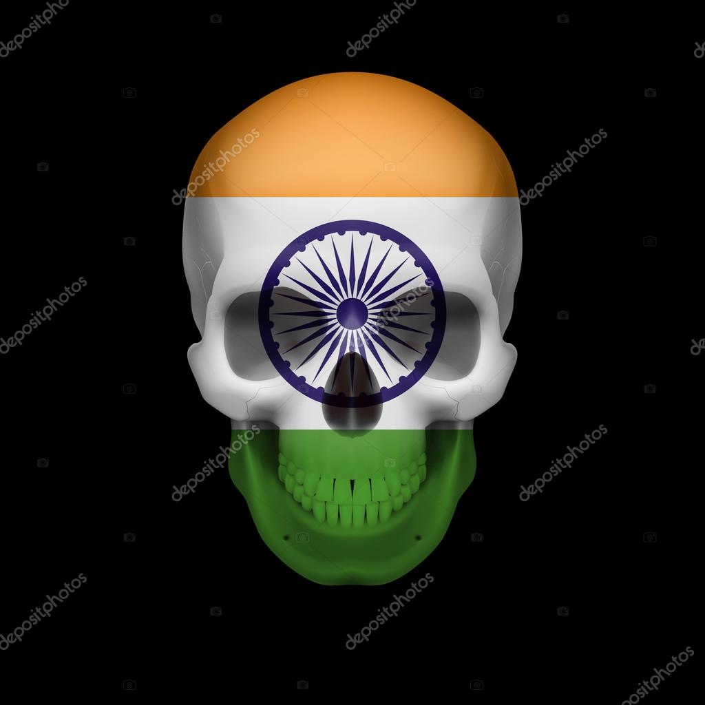 Indická vlajka lebka Stock Vector od © dvargg 46979771