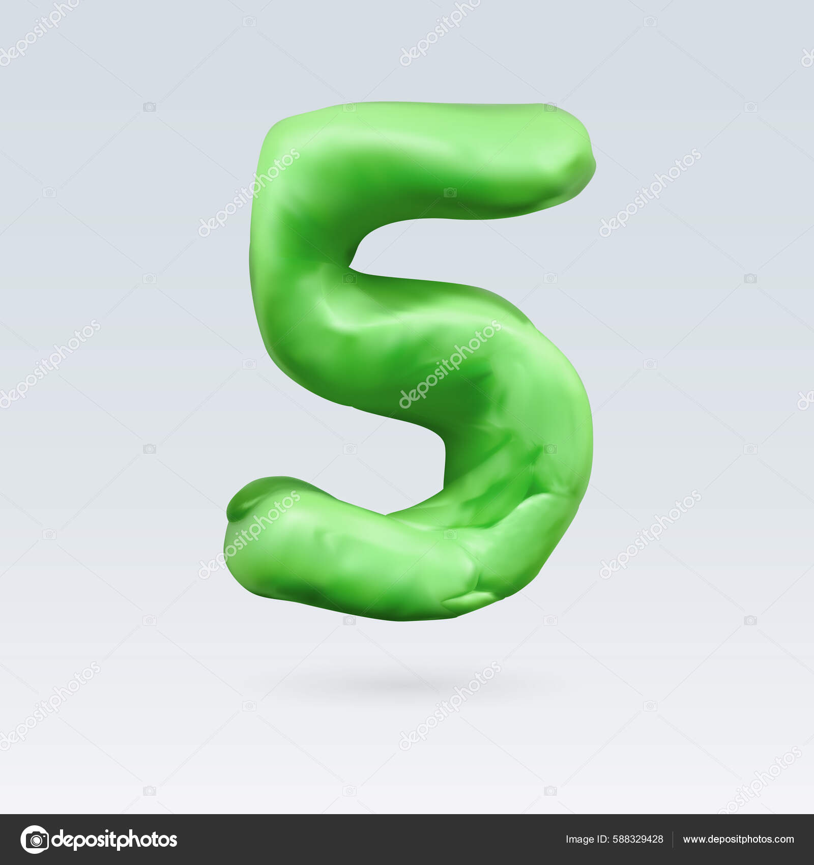 Number Five Green Color Isolated Background Stock Vector by ©dvargg ...