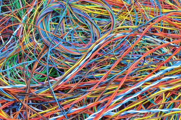 Network chaos of computer cables - Stock Image - Everypixel