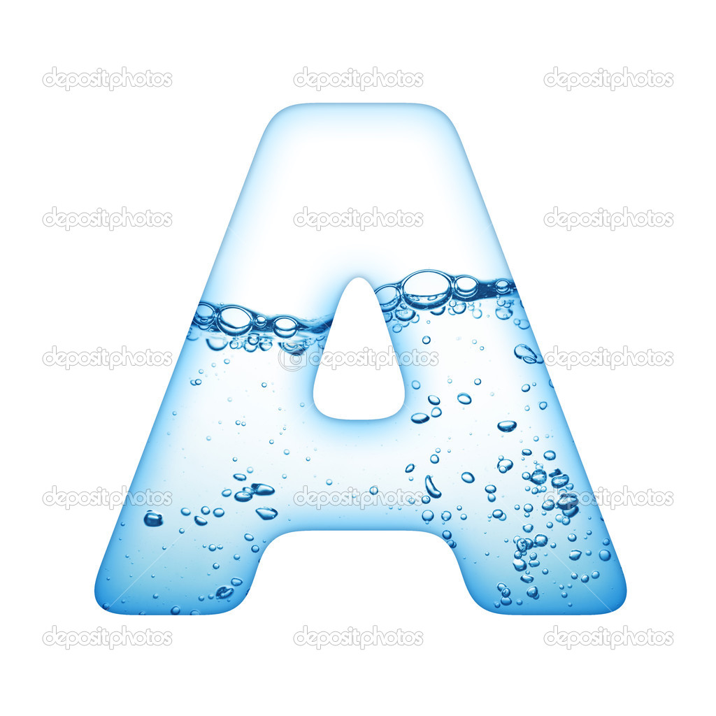 Una letra del alfabeto de olas de agua 2025