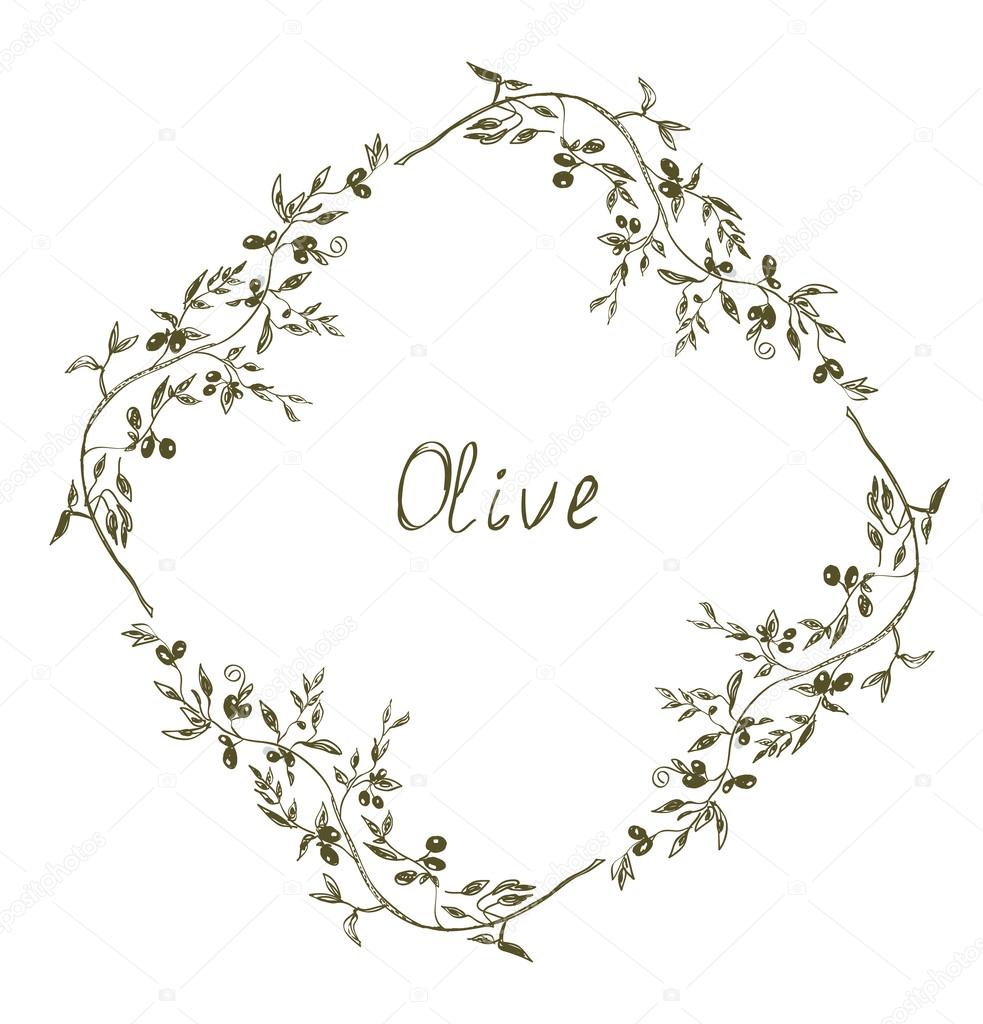Olive frame hand drawn design — Stock Vector © Tasia12 #46221687