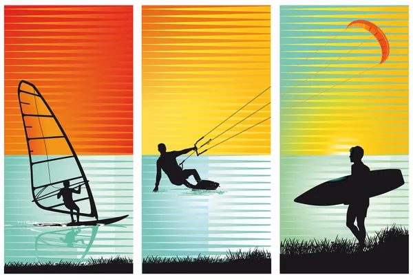 ᐈ Kitesurf silhouette stock vectors, Royalty Free kitesurfer ...