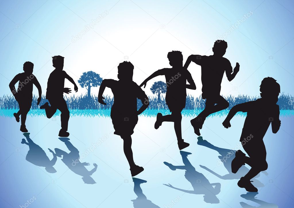 Children run — Stock Vector © scusi0-9 #27734577