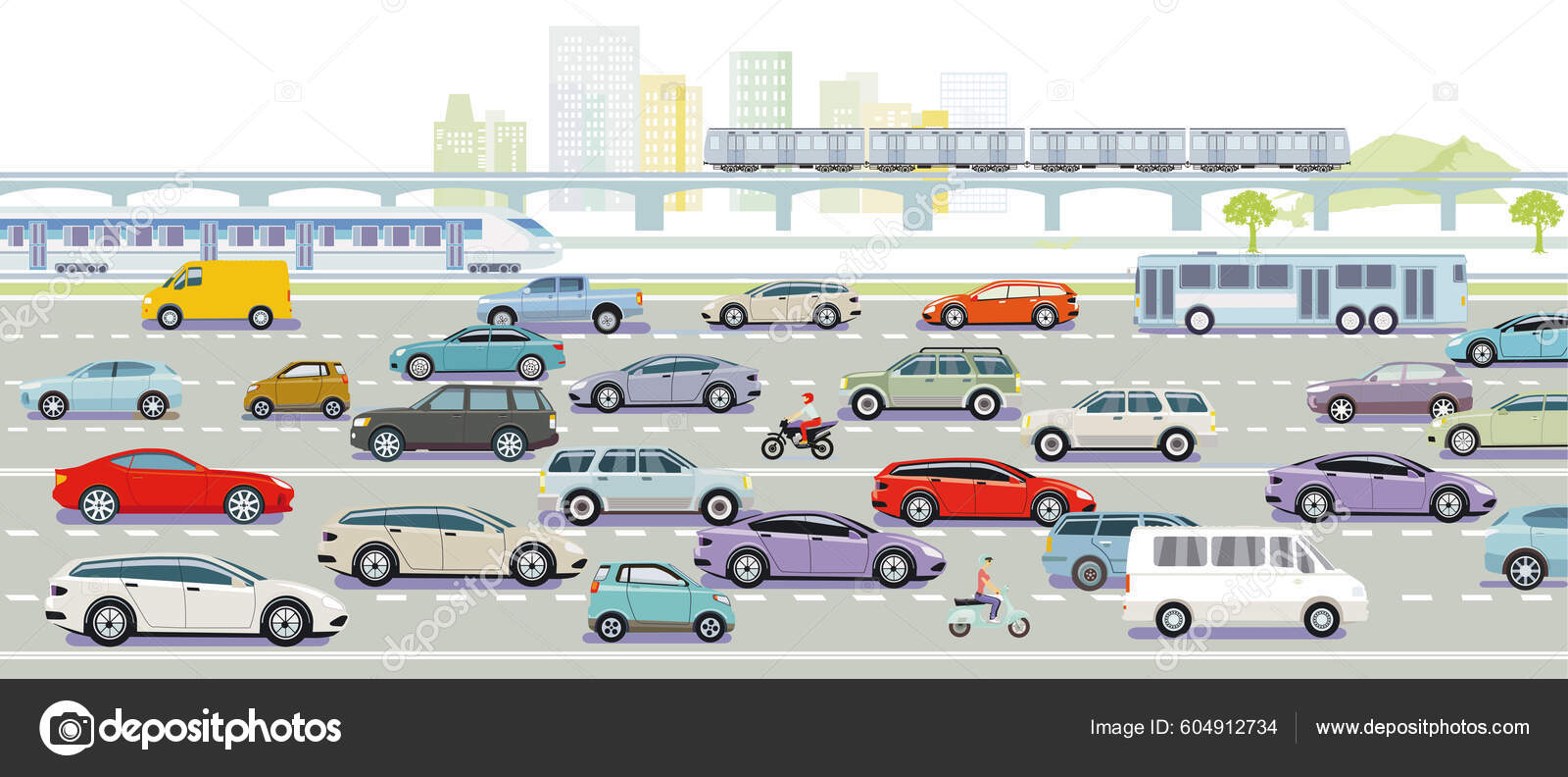 Motorway Express Train Bus Passenger Car Illustration vektor av ©scusi0 ...