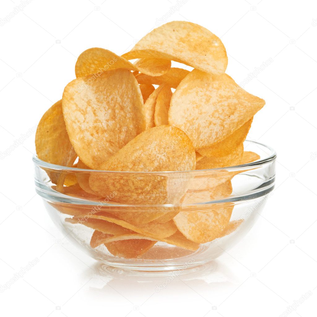 Delicious potato chips in bowl — Stock Photo © merznatalia #12891087