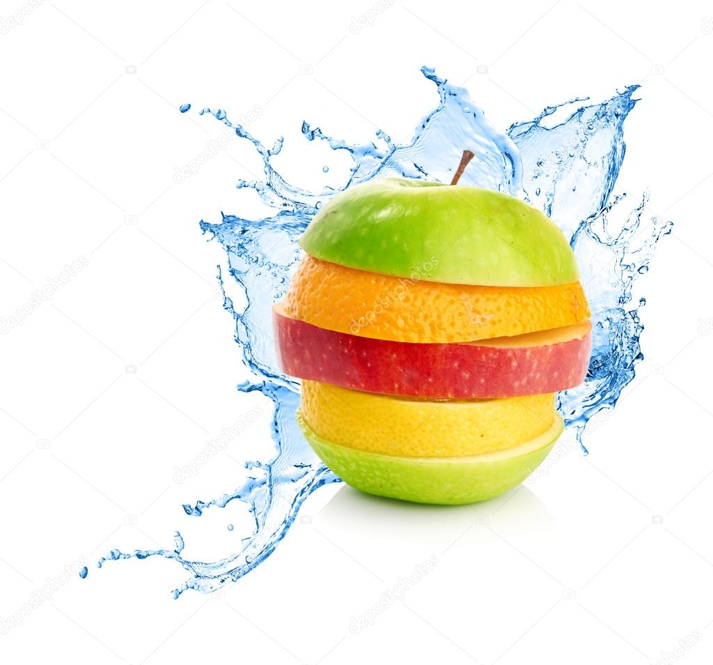 Fruit mix in water splash Stock Photo by ©merznatalia 19719315